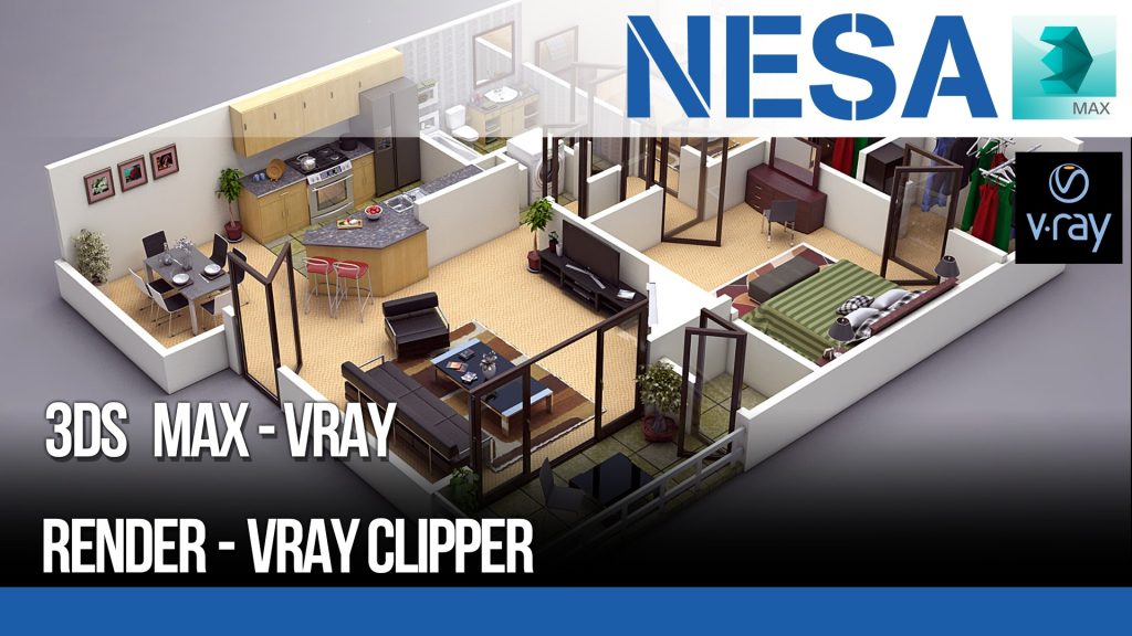 Cắt đối tượng khi render – Vray Clipper – NESA Groups